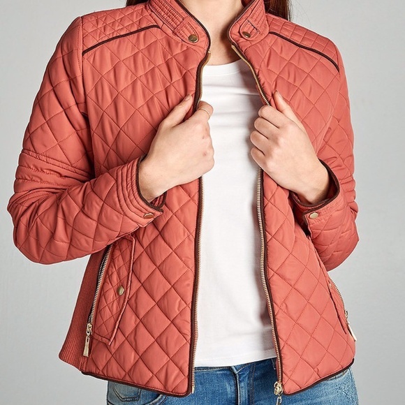 Active USA | Jackets & Coats | Quilted Padding Jacket Vwith Suede ...